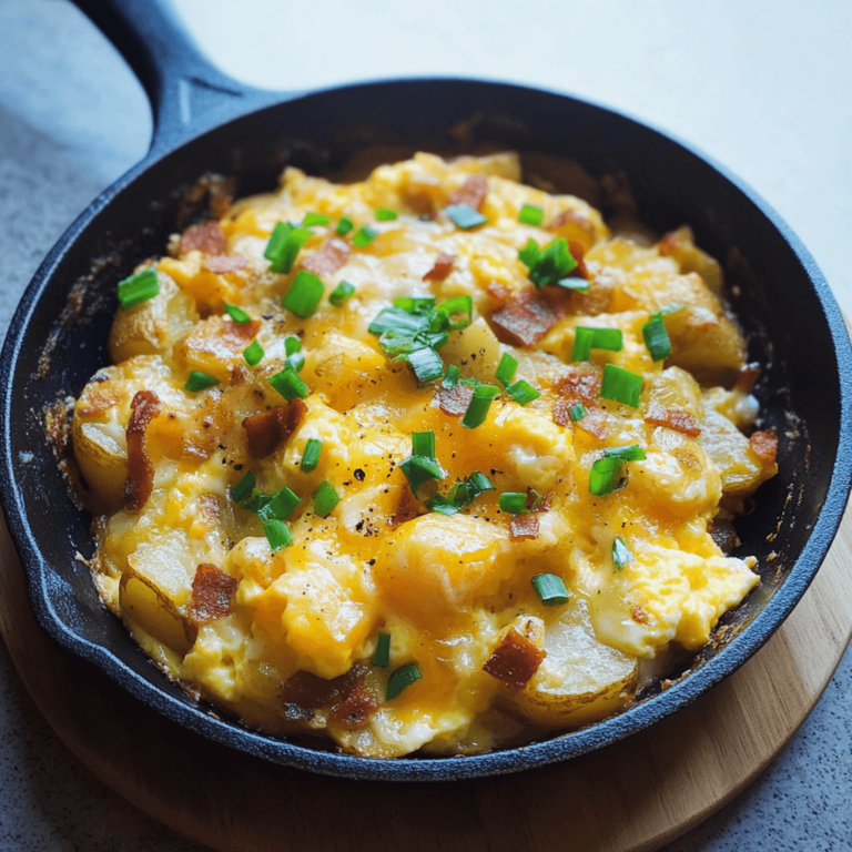 Cheesy Potato Egg Scramble